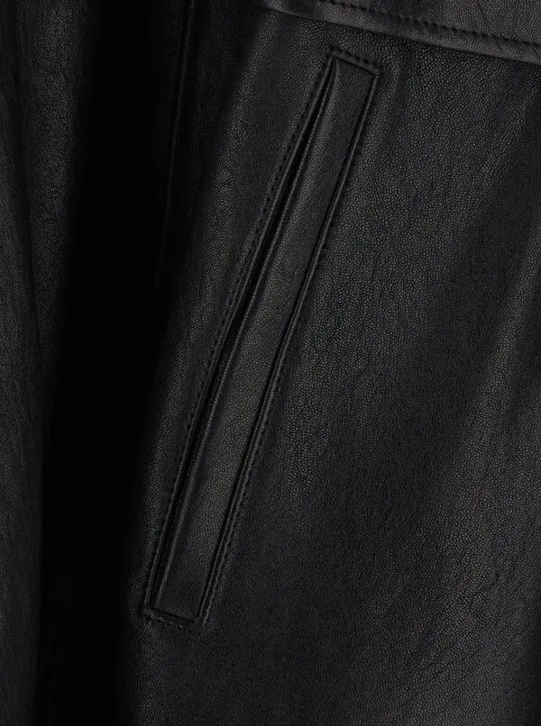 Saint Laurent Black Jacket With Classic Collar And Zip Closure On The Front In Leather For