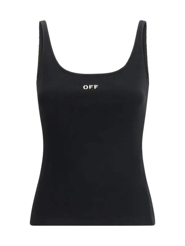 Off-White Off Stamp Rib Tank Top - Black