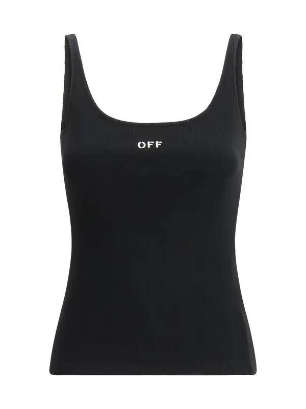 Off-White Off Stamp Rib Tank Top - Black