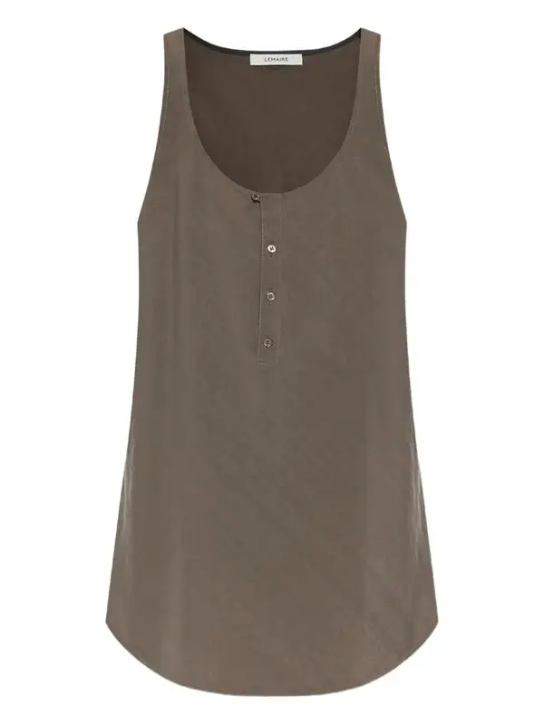 LEMAIRE Wide-neck Button-down Tank Top - Green