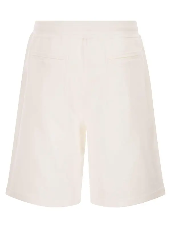 Brunello Cucinelli Techno Cotton Fleece Bermuda Shorts - White