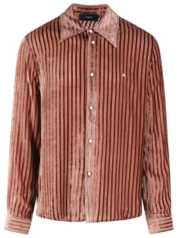 Amiri Viscose And Peach Silk Shirt - Red