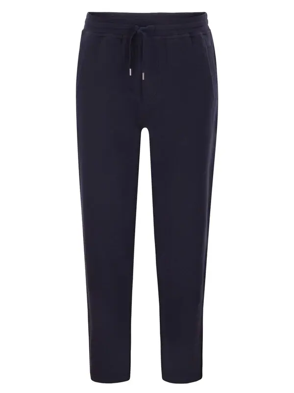 Brunello Cucinelli Techno Cotton Fleece Trousers - Blue