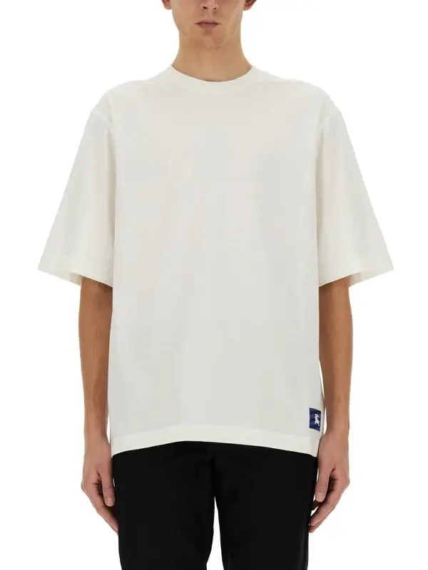 Burberry T-shir With Ekd Patch - White