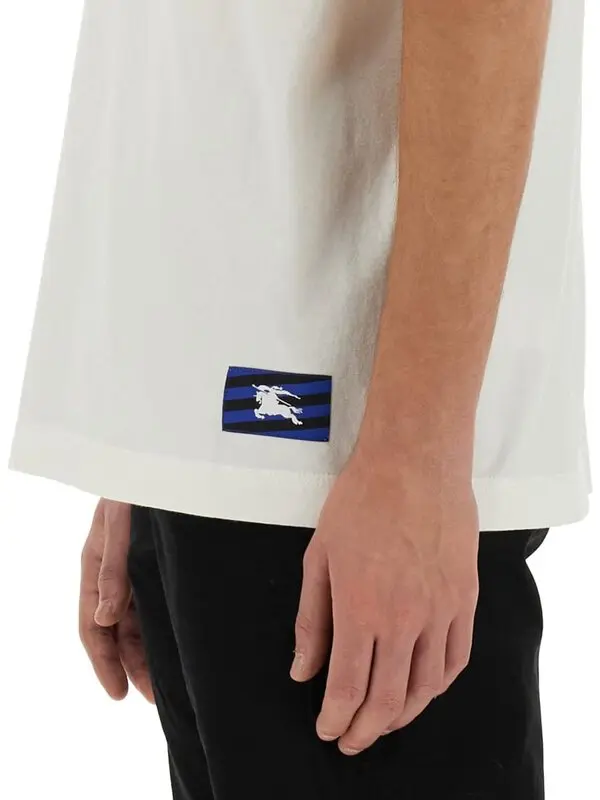 Burberry T-shir With Ekd Patch - White