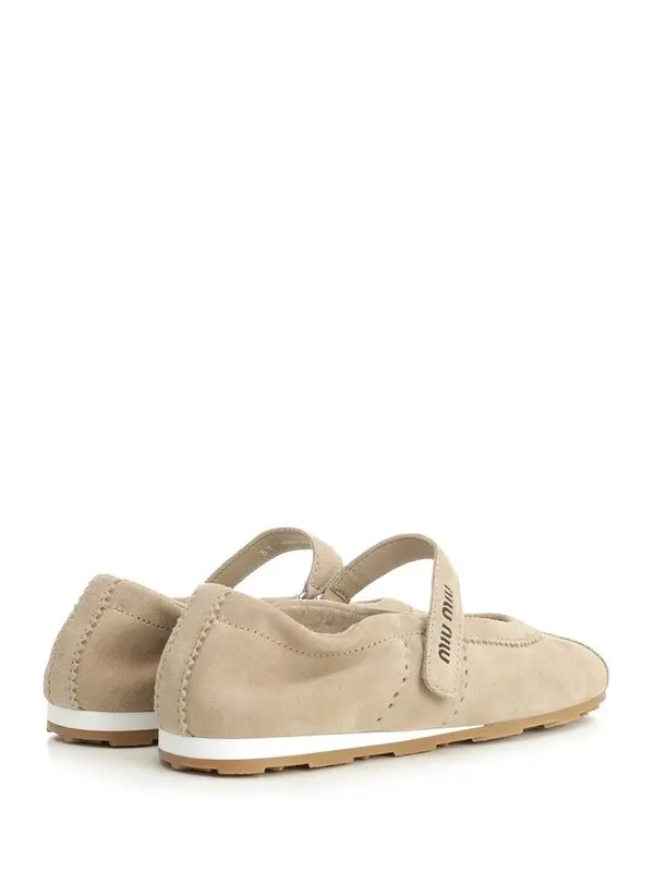 Miu Miu Plume” Suede Ballerinas