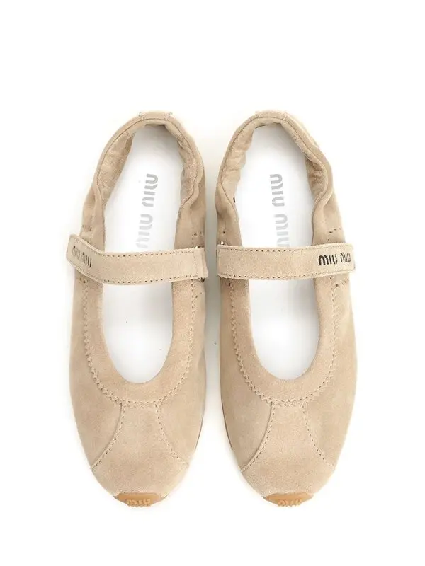 Miu Miu Plume” Suede Ballerinas