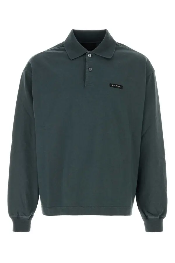 Prada Petrol Blue Cotton Polo Shirt