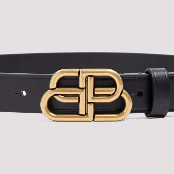 Balenciaga Bb Thin Belt - Black