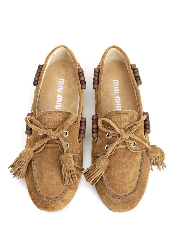 Miu Miu Deck” Suede Loafers