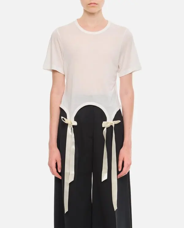 Simone Rocha Easy T-shirt W/ Bow Tails - Multicolor