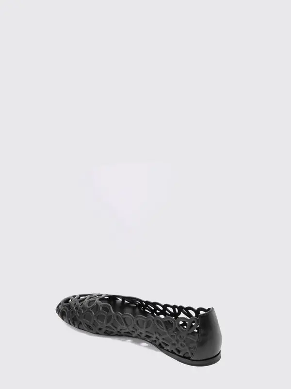 Loewe Anagram Petal Nappa Ballet Flats With Cut-out Monogram - Black