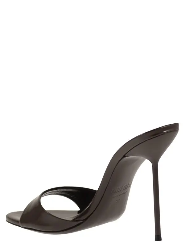 Paris Texas Lidia Mule 105 Patent Leather Mule Sandals - Brown