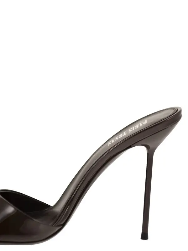 Paris Texas Lidia Mule 105 Patent Leather Mule Sandals - Brown