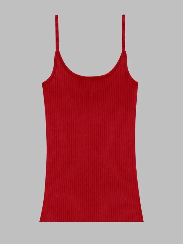 COURREGES Ribbed Knit Tank Top - Red