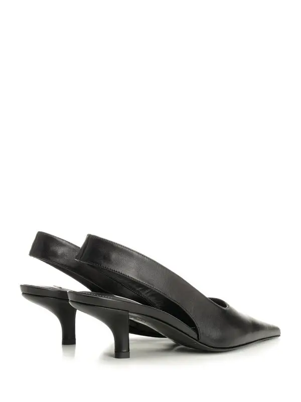TOTEME Classic Leather Slingbacks - Black