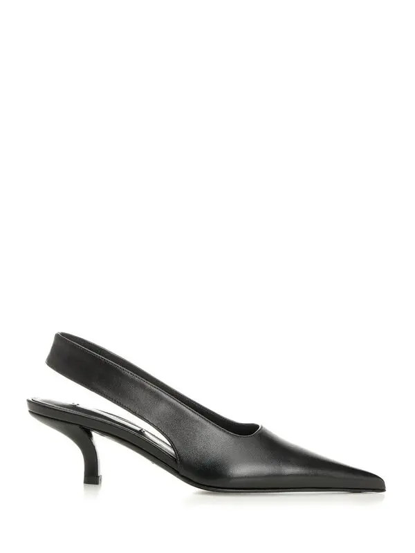TOTEME Classic Leather Slingbacks - Black