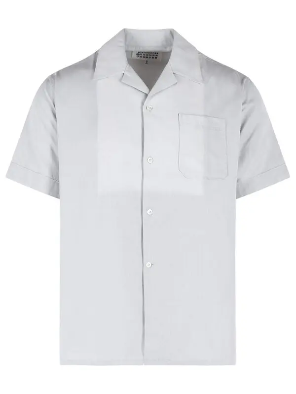 MAISON MARGIELA Cotton Shirt With Grey Bowling Collar