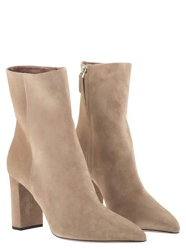 Paris Texas Suede Anja Ankle Boot 85 - Cream