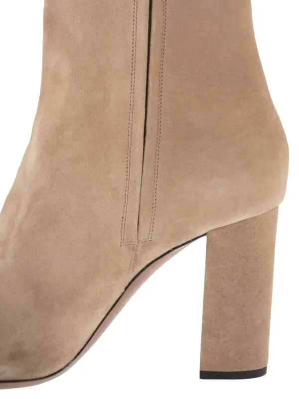 Paris Texas Suede Anja Ankle Boot 85 - Cream