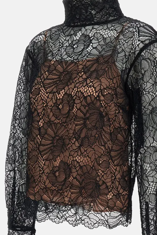 ROTATE BY BIRGER CHRISTENSEN Lace Long Sleeve Blouse - Multicolor