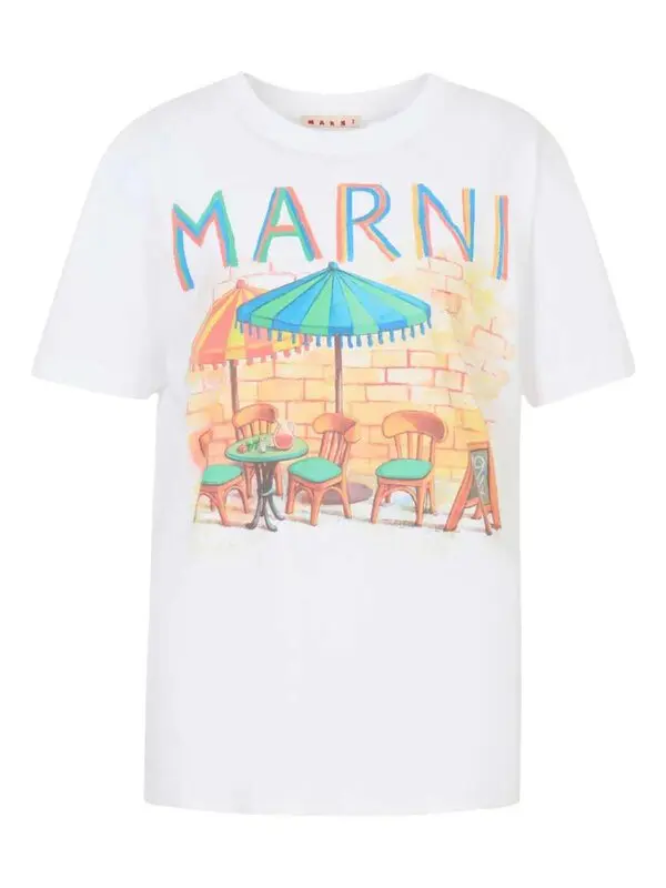 Marni Postcard Print T-shirt - White