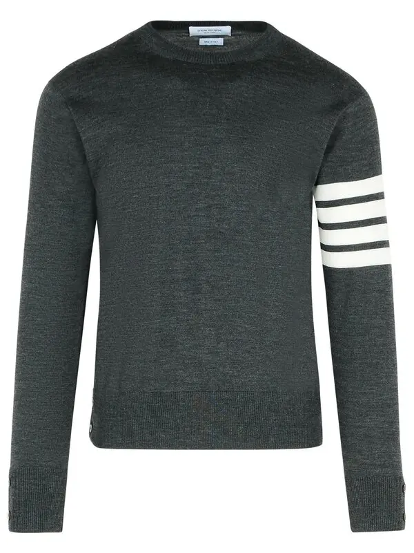 Thom Browne 4-bar' Grey Virgin Wool Sweater