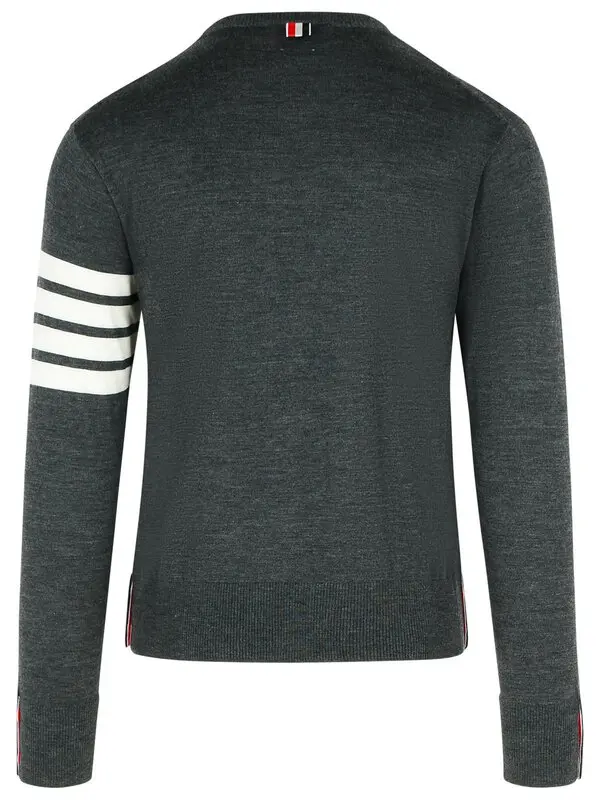 Thom Browne 4-bar' Grey Virgin Wool Sweater
