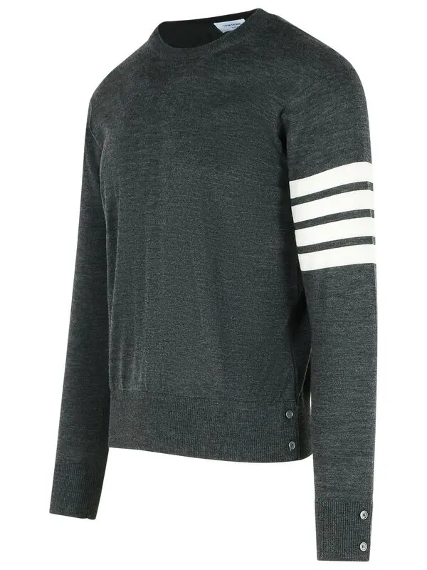 Thom Browne 4-bar Virgin Wool Sweater - Gray