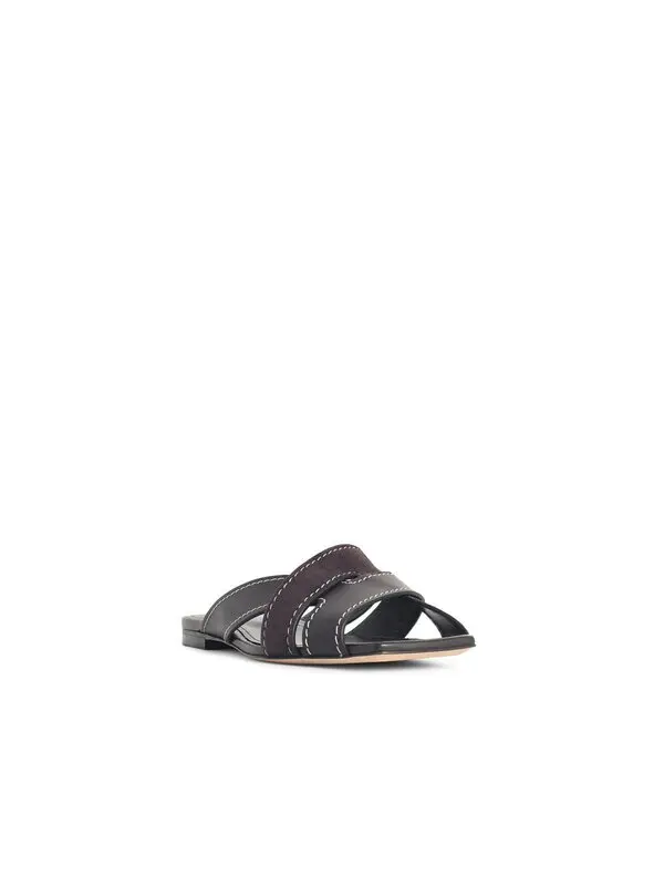 TOD'S Smooth And Suede Sandals - Brown