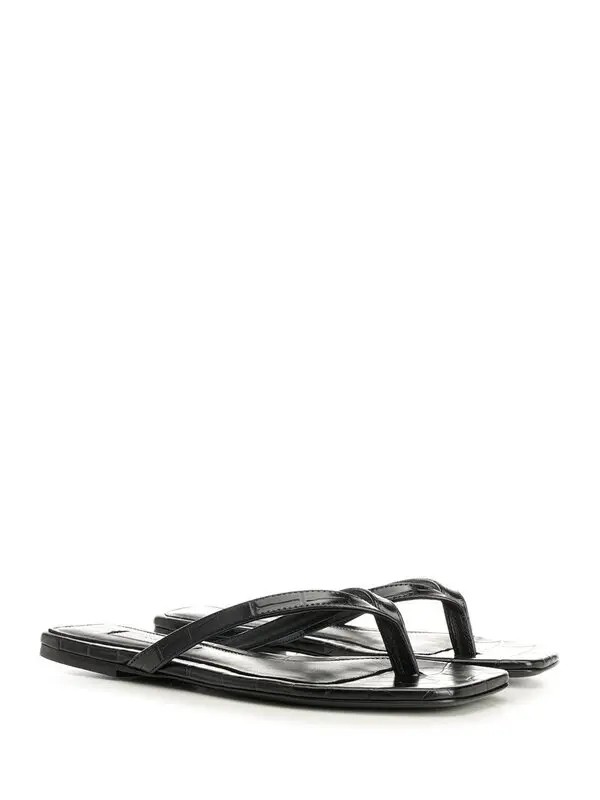 TOTEME Croco-embossed Flip Flops