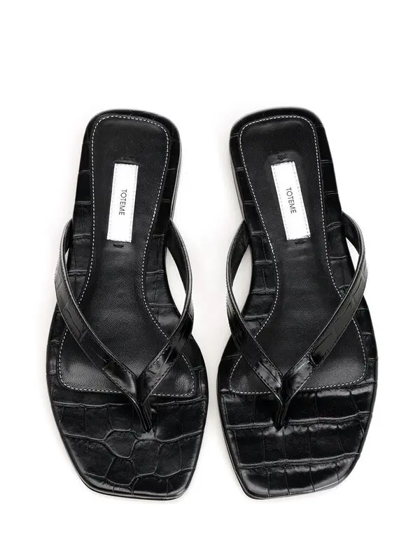 TOTEME Croco-embossed Flip Flops