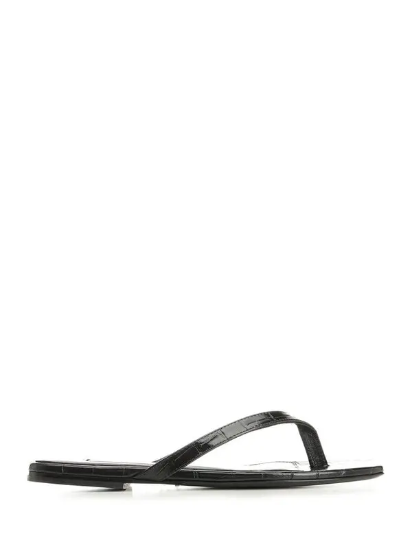 TOTEME Croco-embossed Flip Flops - Black