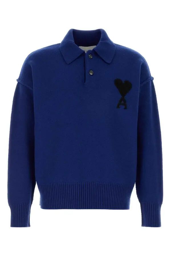 AMI Paris Electric Wool Polo Shirt