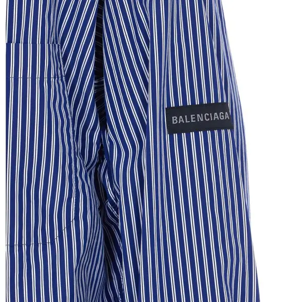 Balenciaga Logo Oversized Shirt - Blue