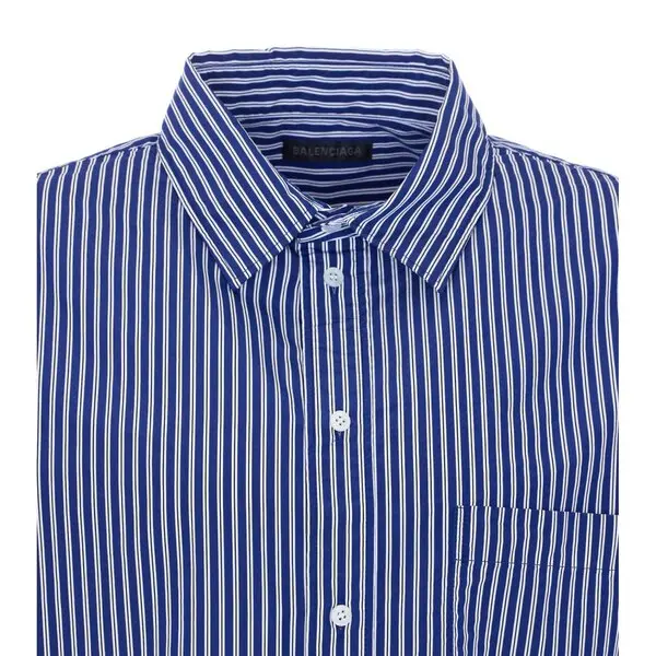 Balenciaga Logo Oversized Shirt - Blue