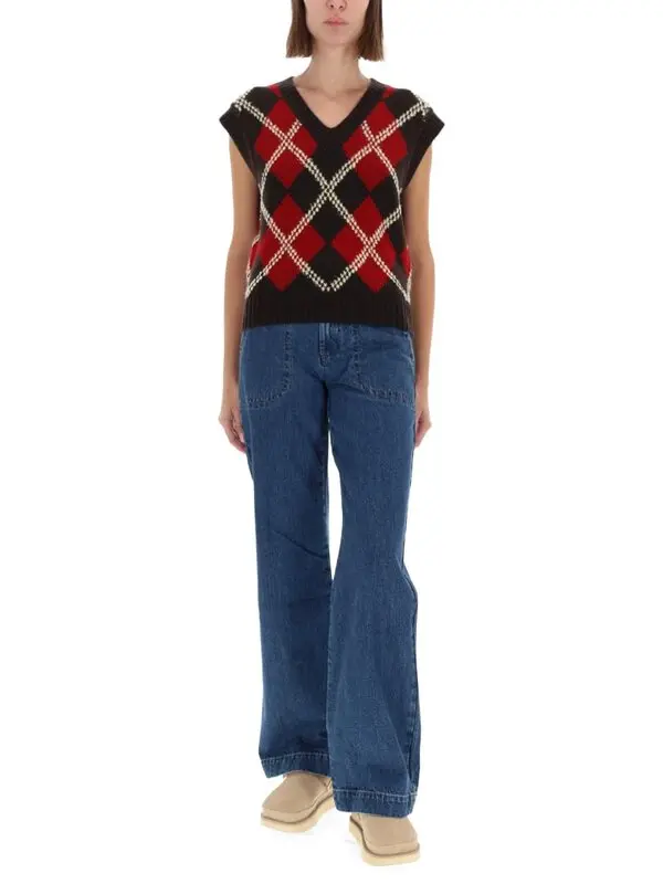 Guest In Residence Argyle Vest - Multicolor