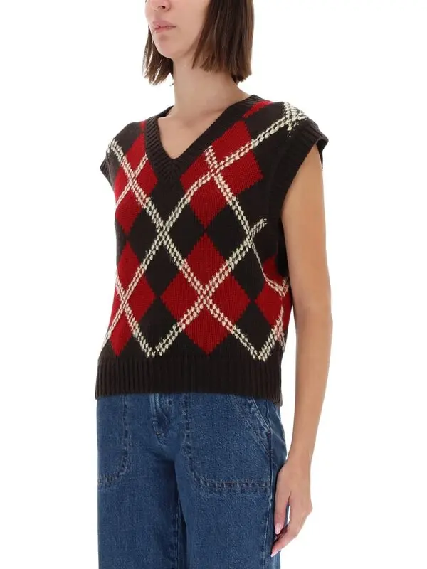 Guest In Residence Argyle Vest - Multicolor
