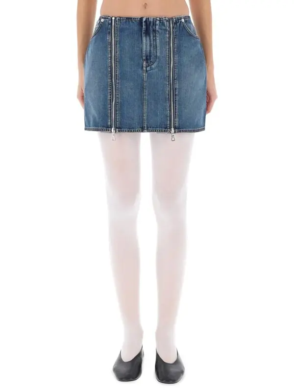 JEAN PAUL GAULTIER Miniskirt With Double Zipper - Blue
