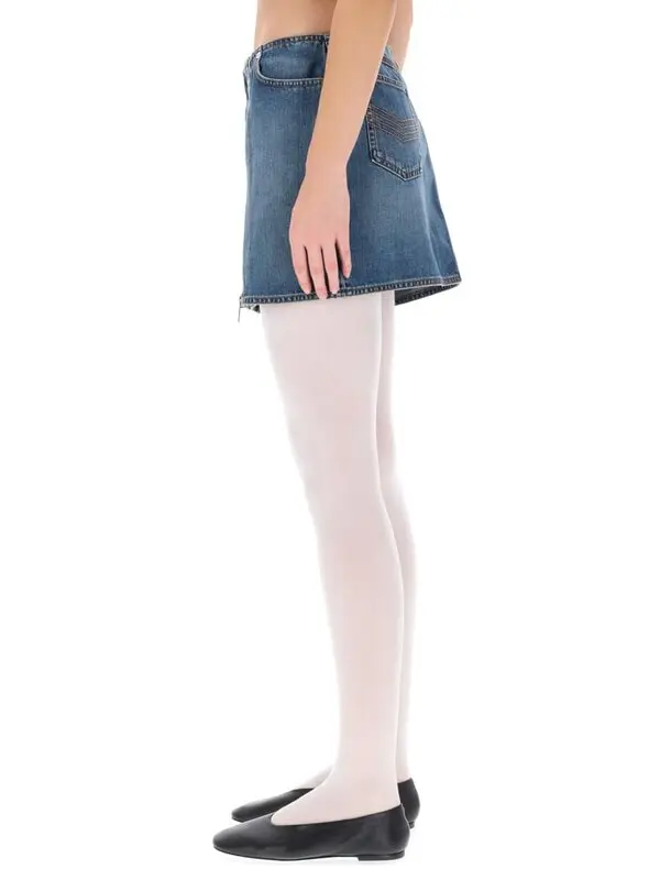 JEAN PAUL GAULTIER Miniskirt With Double Zipper - Blue