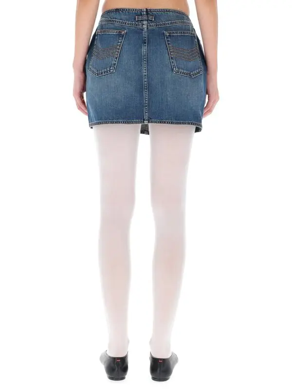 JEAN PAUL GAULTIER Miniskirt With Double Zipper - Blue
