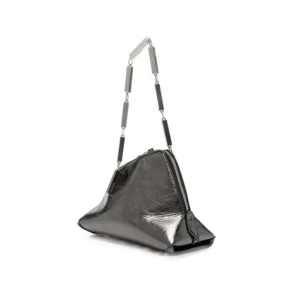 Attico Metallic Leather Tote Bag - Gray
