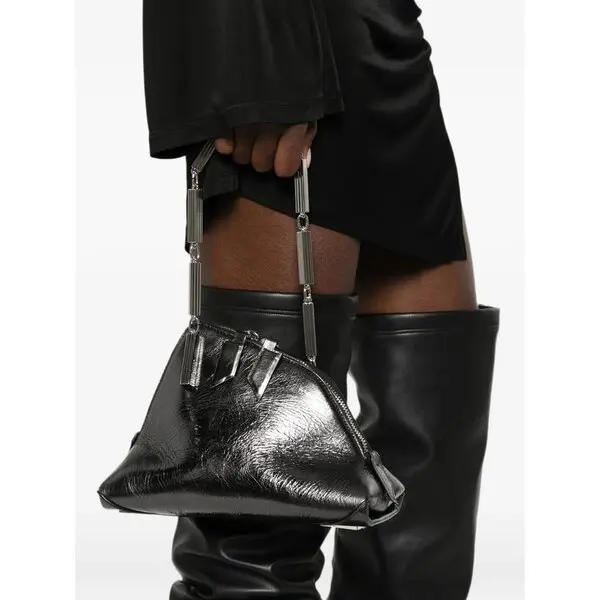 Attico Metallic Leather Tote Bag - Gray