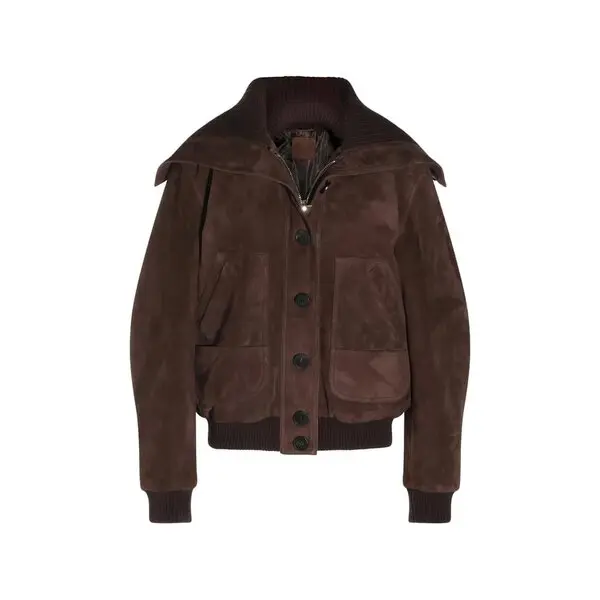 Attico Suede Bomber Jacket - Brown