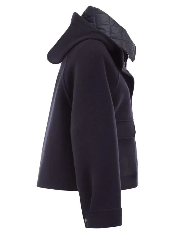 Brunello Cucinelli Wool And Cashmere Hooded Jacket With Detachable Quilted Bib - Multicolor
