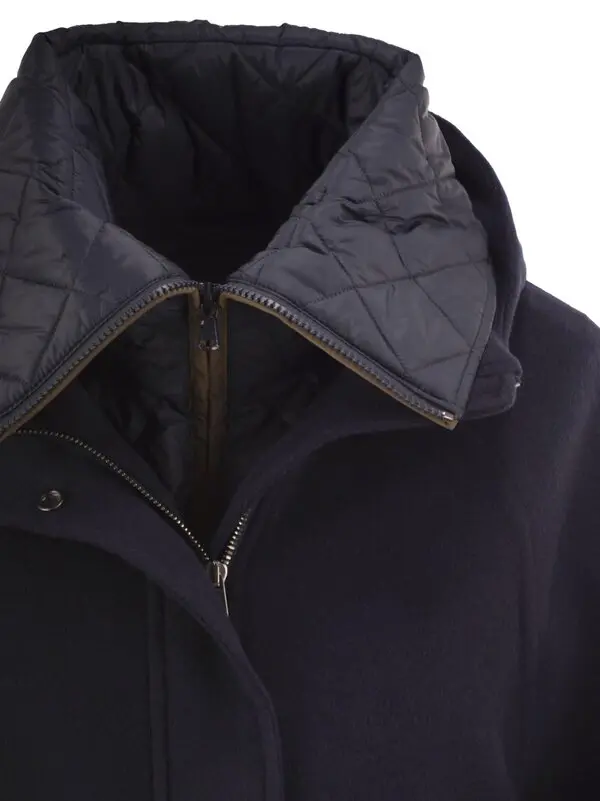 Brunello Cucinelli Wool And Cashmere Hooded Jacket With Detachable Quilted Bib - Multicolor