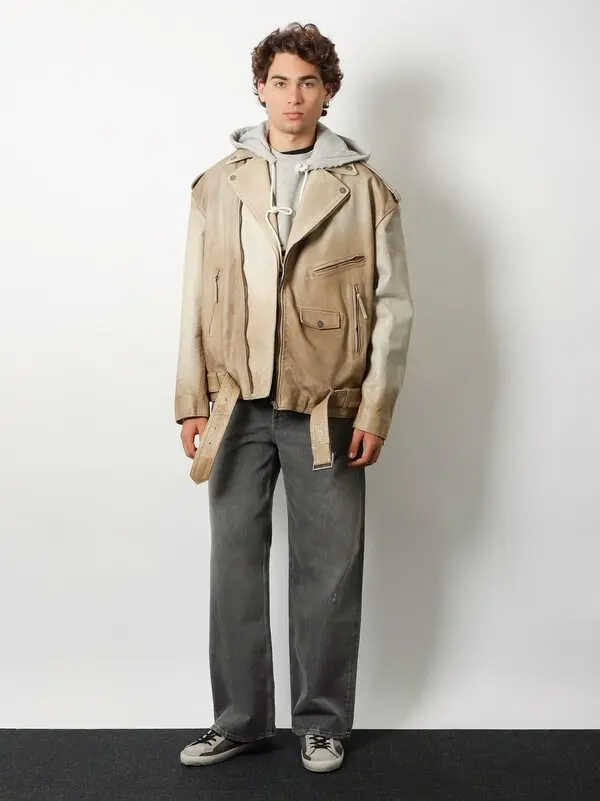 GOLDEN GOOSE Phoebe Over Leather Jacket - Multicolor