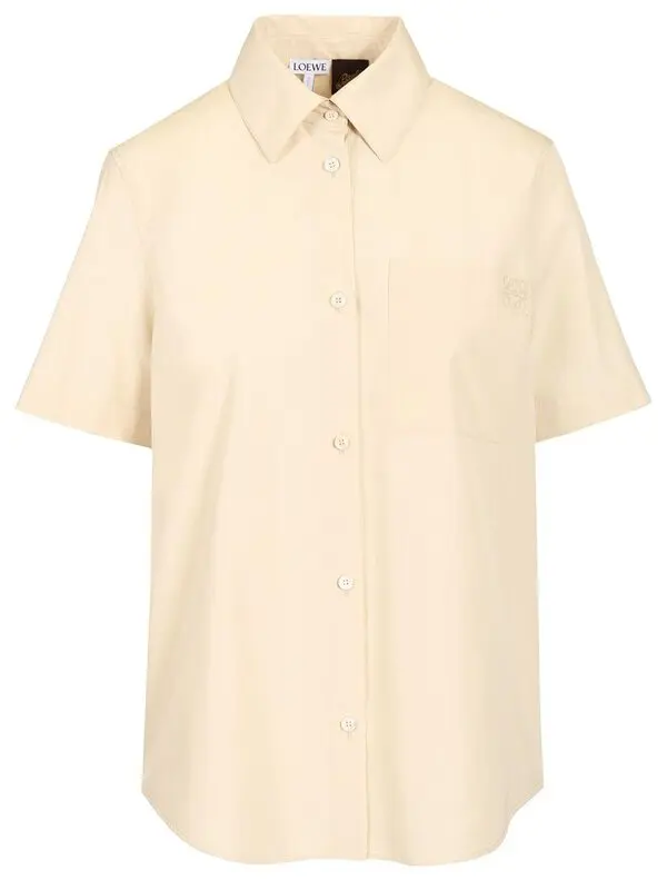 Loewe Short-sleeved Cotton Shirt - Cream
