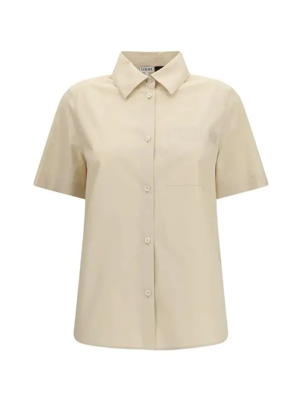 Loewe Short-sleeved Cotton Shirt - Cream