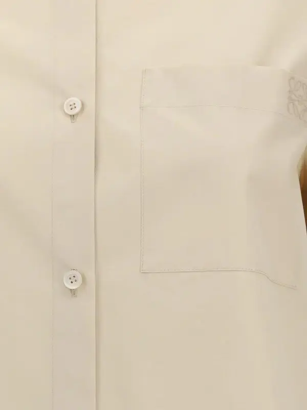 Loewe Short-sleeved Cotton Shirt - Cream